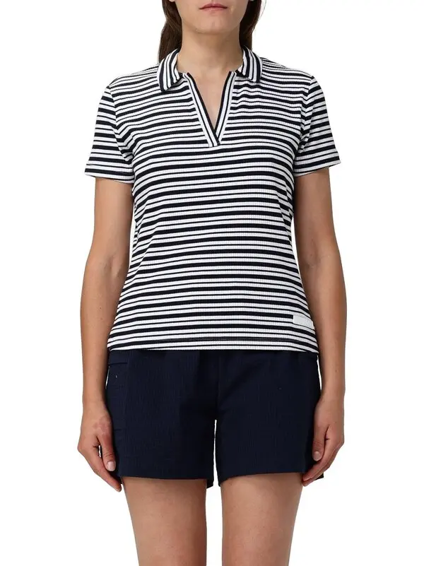 EA7 Striped Polo Shirt - Black
