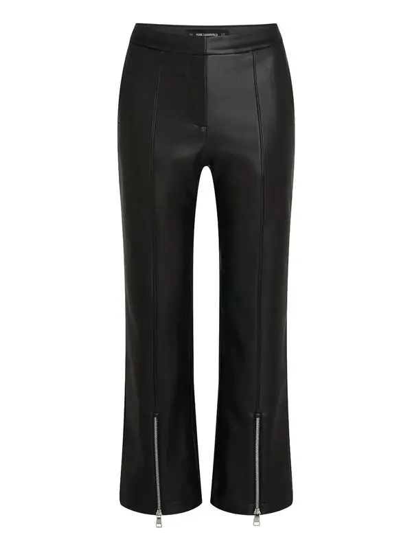 Karl Lagerfeld Faux-leather Cropped Trousers - Black