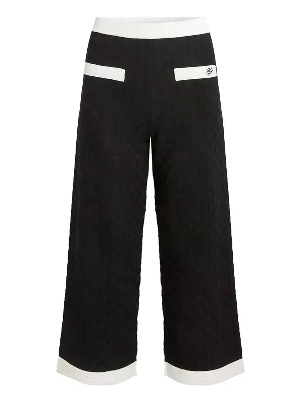 Karl Lagerfeld Contrast-piping Knitted Trousers - Black