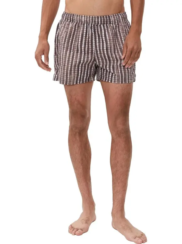 AUTO-REPLY Printed Sebastian Swim Trunks - Driftwood Brown