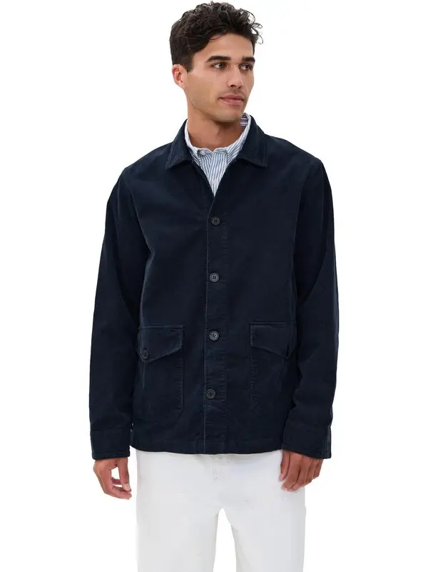 Officine Générale Ezel Garment Dye Cotton Corduroy Jacket - Dark Navy
