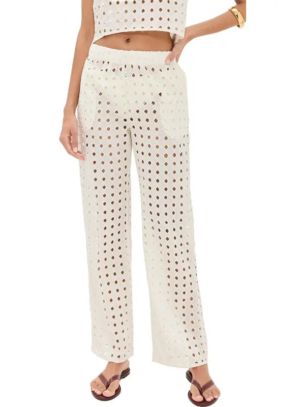 LE BOP Eyelet Odette Pants - Ivory
