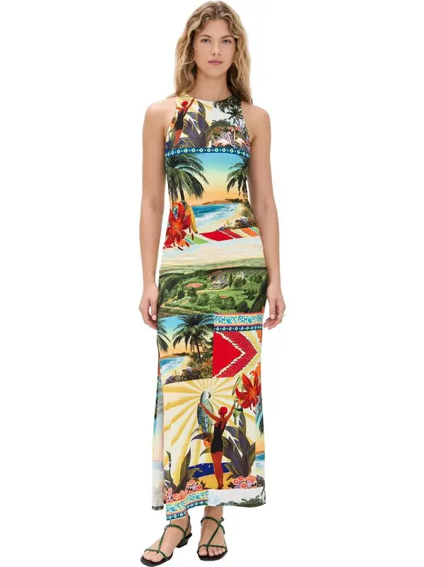 Alice + Olivia Pania Racer Neck Maxi Dress - Island Dreams