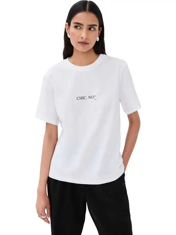 Victoria Beckham Classic Fit Slogan Tee - White