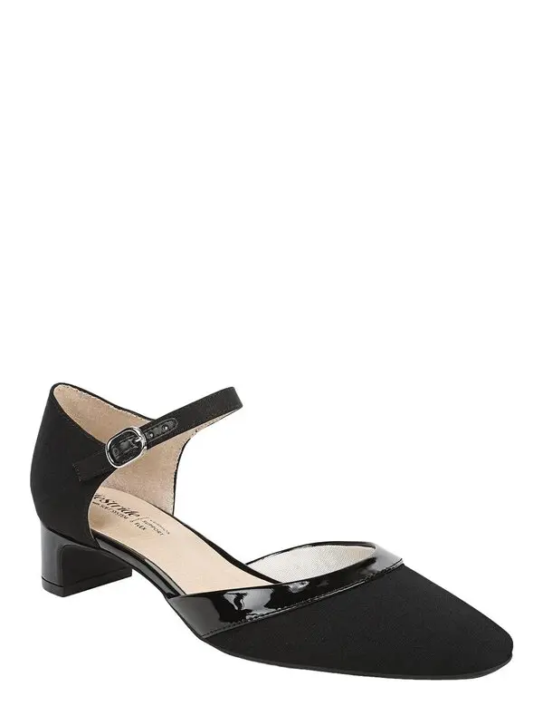 LIFESTRIDE Leighton Ankle Strap Pump - Black/black Patent