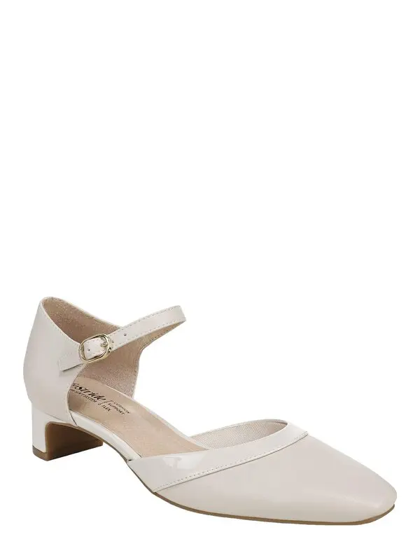 LIFESTRIDE Leighton Ankle Strap Pump - Bone