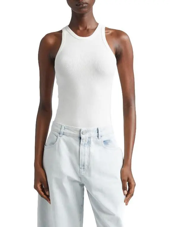 Alaïa Rib Sleeveless Bodysuit - Blanc Casse