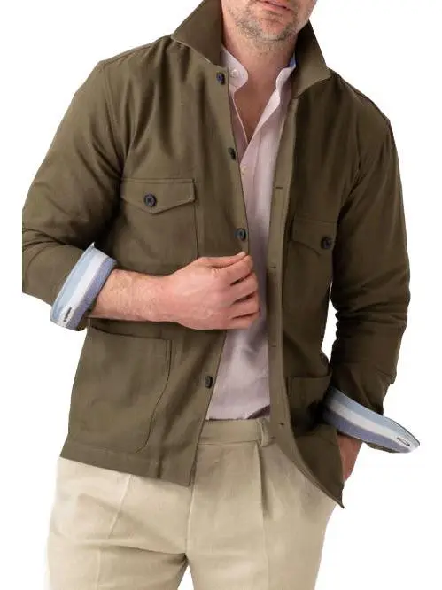 KOY CLOTHING Cotton Shirt Jacket - Olive