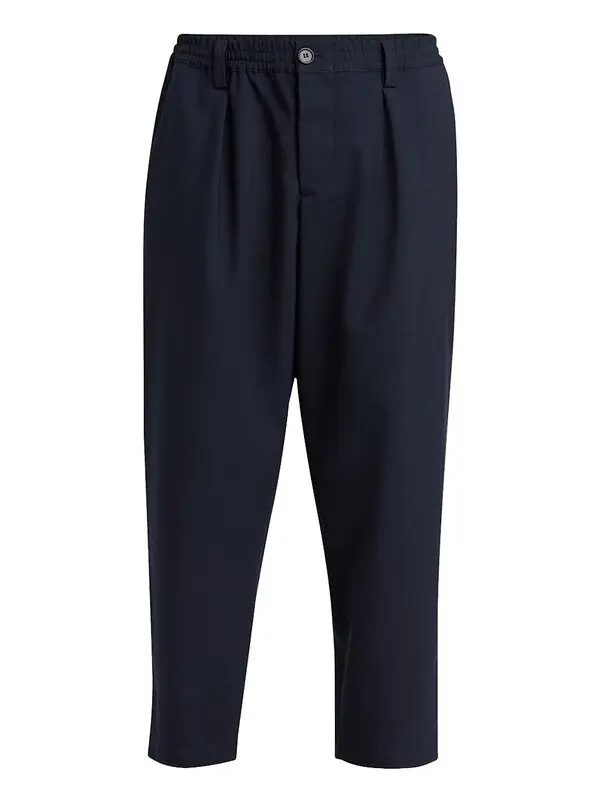 Marni Tropical Wool Cropped Trousers - Blue