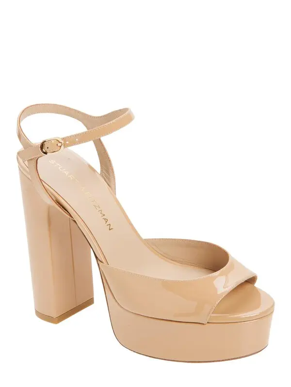 STUART WEITZMAN Platform Sandal - Adobe Patent