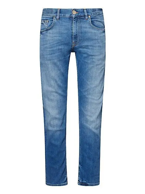 Eleventy Slim-fit Tapered-leg Jeans - Blue