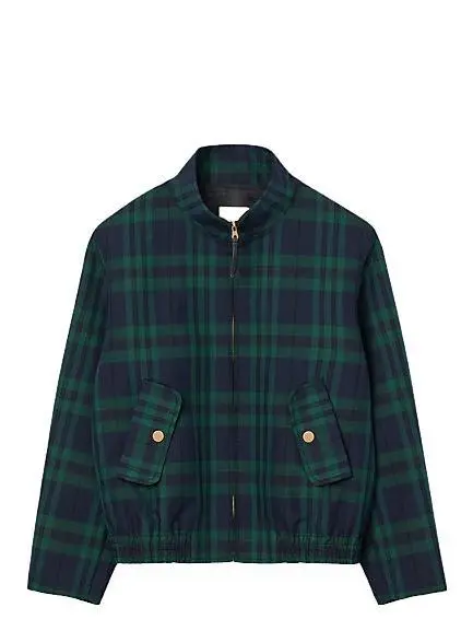 Sandro Checked Woven Jacket - Green / Blue