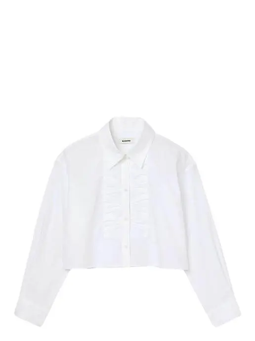 Sandro Bow-embellished Cropped Shirt - White