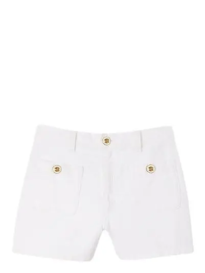 Sandro High-rise Denim Shorts With Branded Patch - White