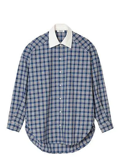Sandro Checked Rhinestone-embellished Cotton Shirt - Blue