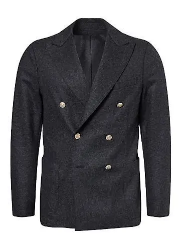 Eleventy Wool-blend Double-breasted Blazer - Nero