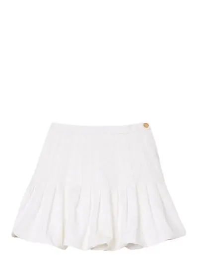 Sandro Pleated Bubble-hem Mini Skirt - White