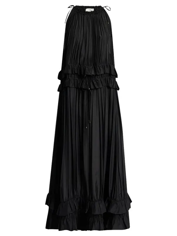 Chloé Pleated Drawstring Maxi Dress - Pink