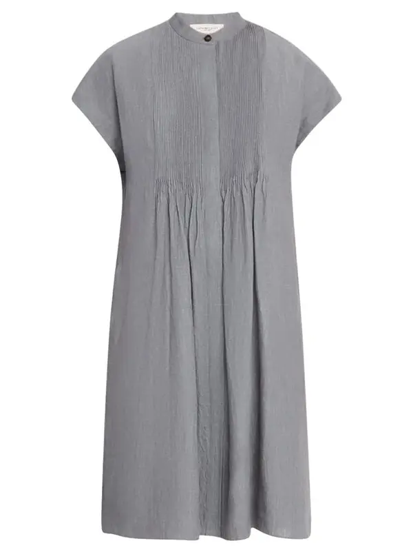 Lafayette 148 New York Pintuck Linen A-line Dress - Blugry