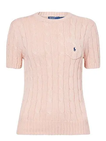 Ralph Lauren Cable-knit Cotton Jumper - Pale Pink