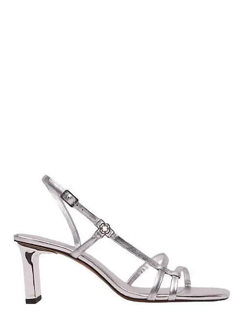 Maje Clover-embellished Heeled Sandals - Silver