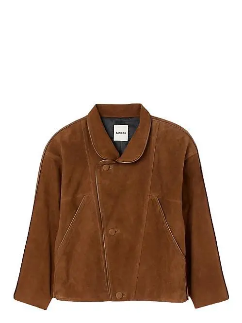 Sandro Relaxed-fit Suede Jacket - Brown