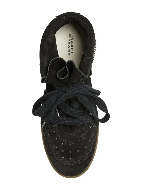 Isabel Marant Étoile Bobby Suede Wedge Sneakers - Black