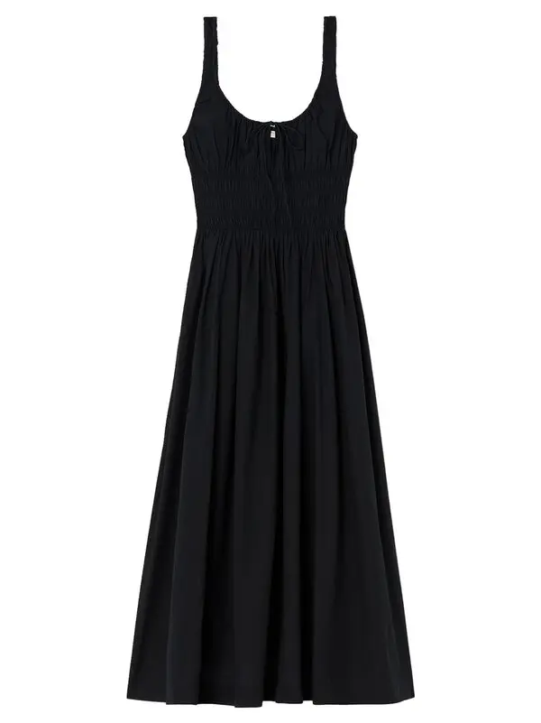 DÔEN Organic Cotton Poplin A-line Dress - Black