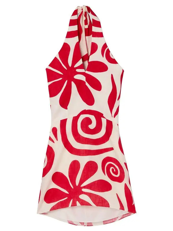 CALA DE LA CRUZ Veneta Mini Dress - Cenotescarlet