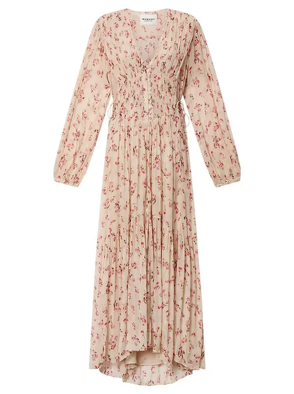 MARANT ETOILE Briane Printed Muslin Maxi Dress - Beige