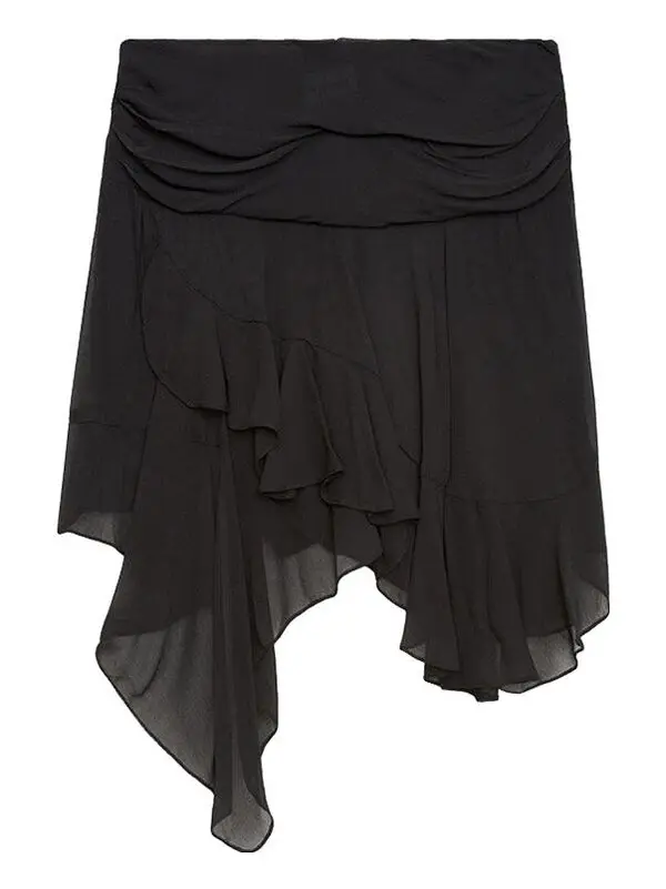 MARANT ETOILE Berenicia Flared Georgette Skirt - Black