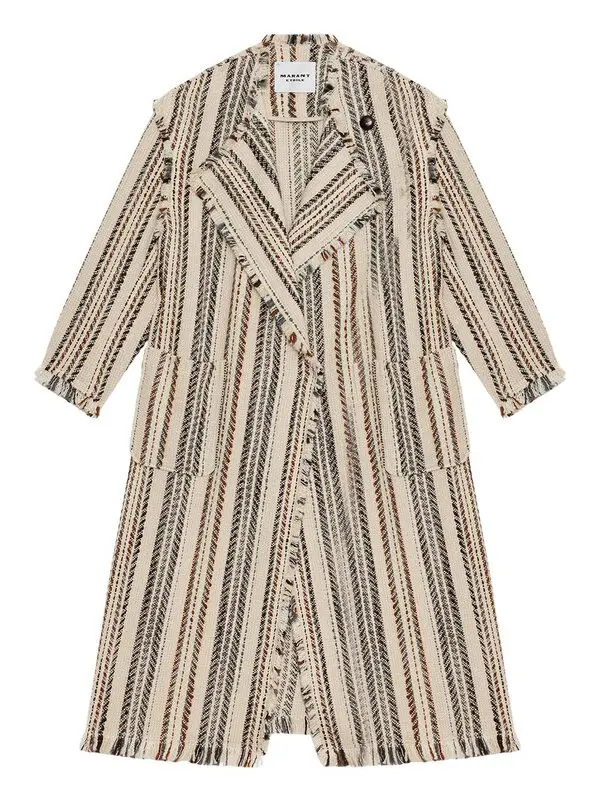 MARANT ETOILE Inita Striped Coat - Ecru