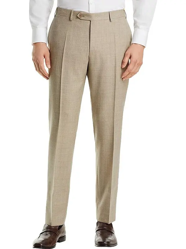 Canali Slim-fit Solid Dress Pants - Tan