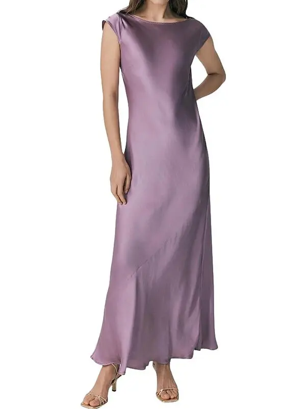 GHOST LONDON Averie Boat Neck Maxi Dress - Purple