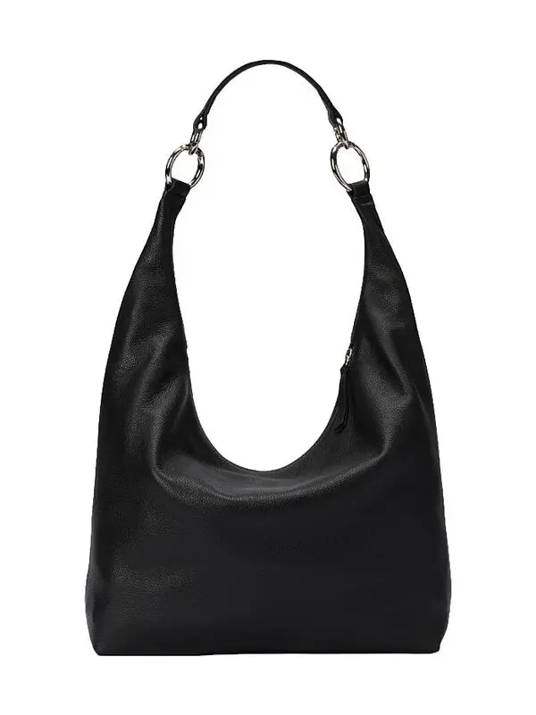 HYER GOODS 2-in-1 Convertible Hobo Ring Bag - Black/gold