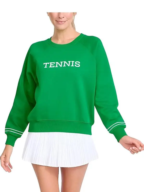 AME & LULU Play All Crewneck Sweatshirt - Tennis Green