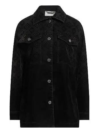Alberta Ferretti Denim Overshirt With Patch Pockets - Black