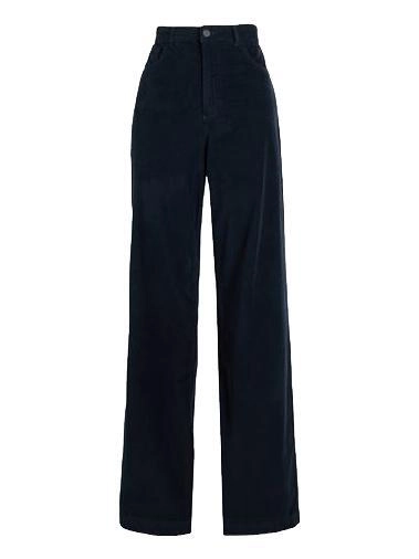 Emporio Armani Cotton Elastane Corduroy Wide-leg Pants - Blue