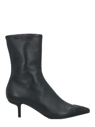 Emporio Armani Leather Ankle Boots - Black