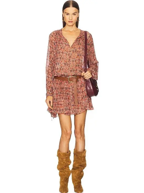 Isabel Marant Bess Printed Dress - Rust