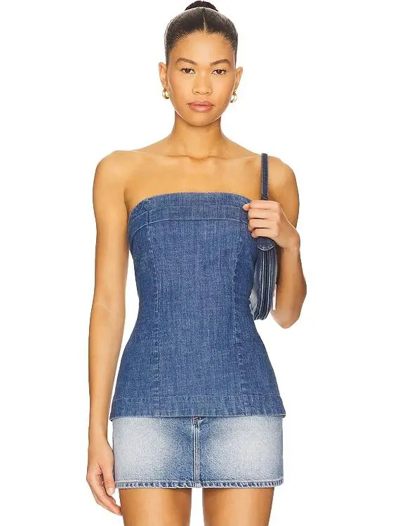 Free People Lora Denim Tube Top - Canter Wash