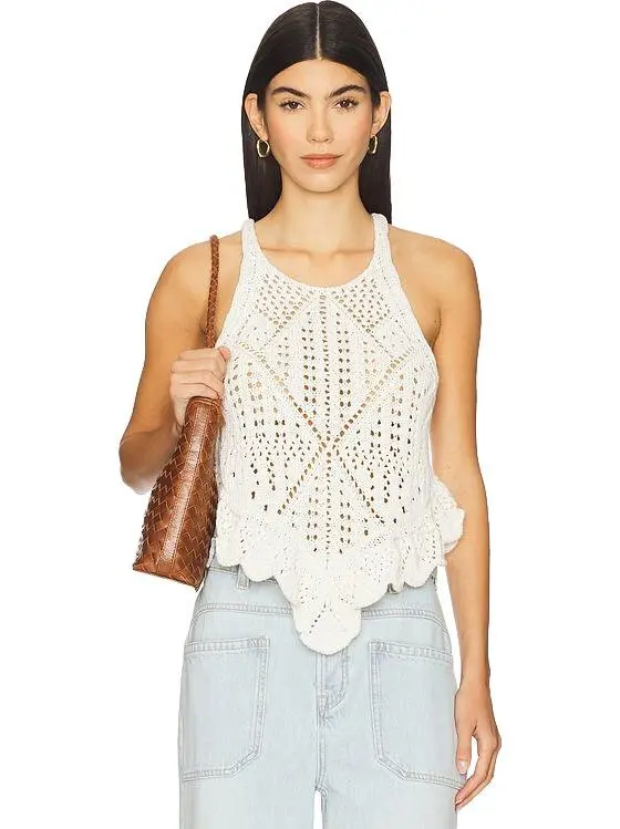 Free People Sea Song Crochet Tank - Ivory