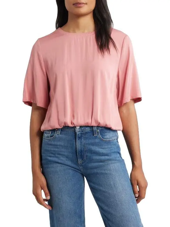 CLOTH & STONE Elastic Waist Top - Coral