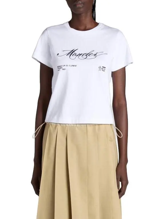 Moncler Logo Cotton Crop T-shirt - Brilliant White