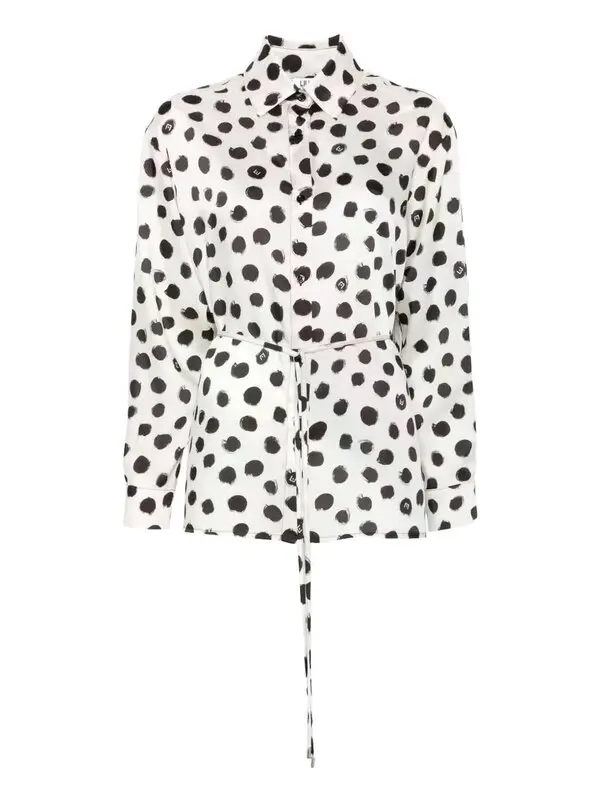 Liu Jo Polka-dot Belted Shirt - White