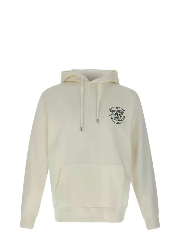 Drole De Monsieur Embroidered Cotton Hoodie - Neutrals
