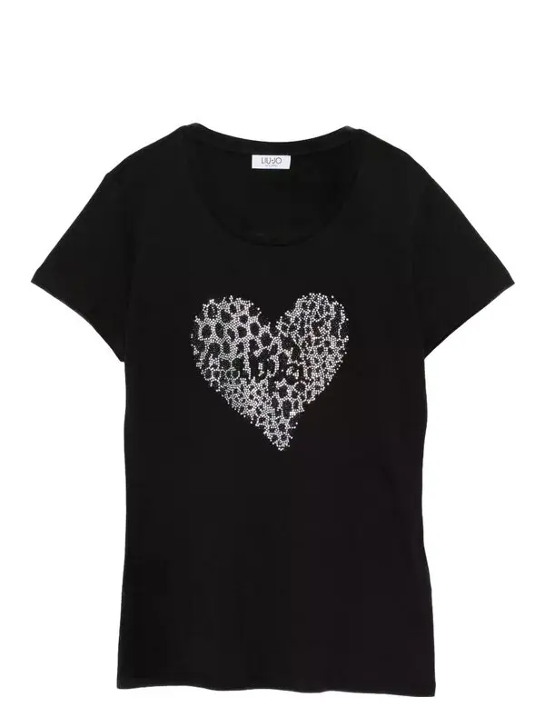 Liu Jo Heart-embellished T-shirt - Black