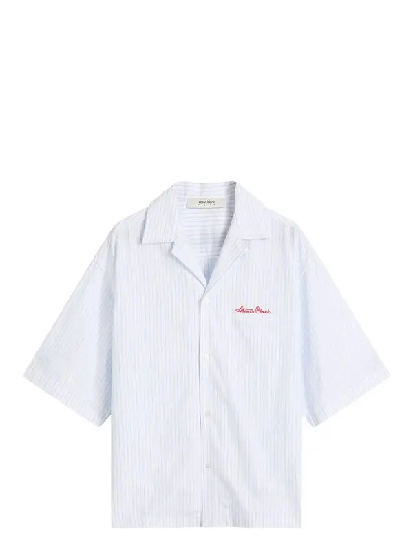 ABOUT:BLANK Script Vacation Shirt - White/blue