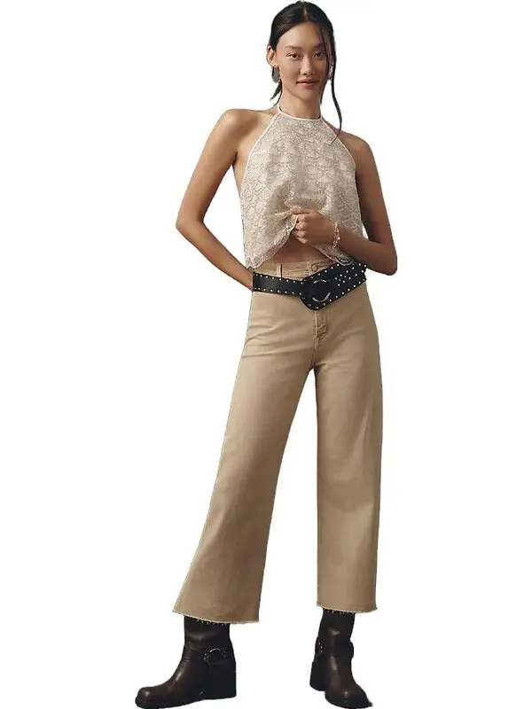 PISTOLA Penny High-rise Crop Wide-leg Jeans - Sand Dollar