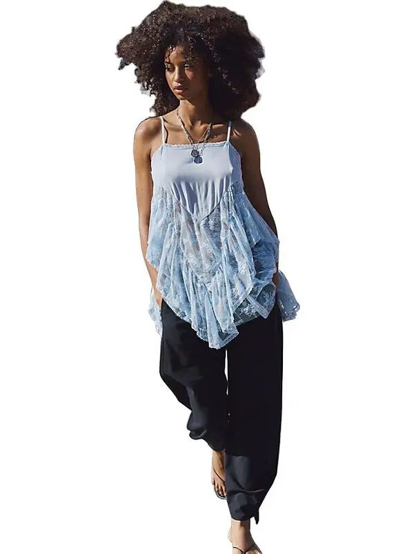 Free People Intimately Sunday Candy Lace Ruffle Slip Dress - Skyride